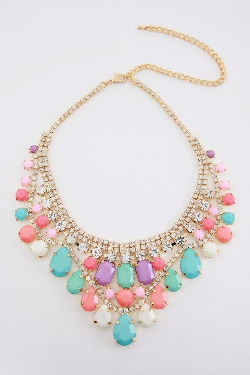 Colorful necklace | Pastel necklace, Jewelry, Beautiful jewelry